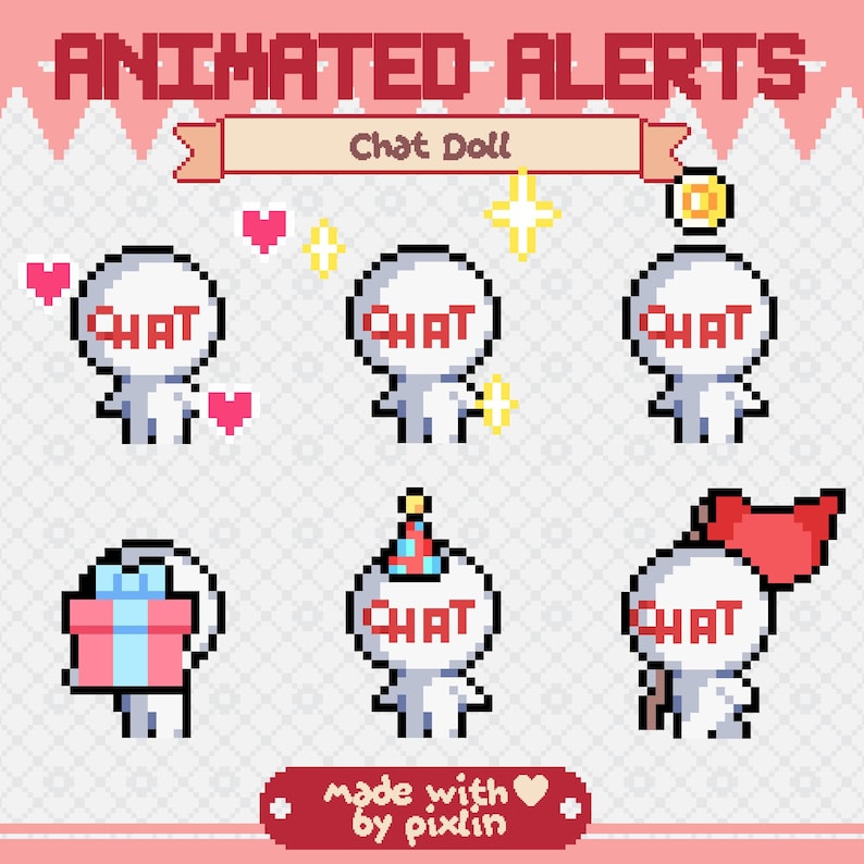 Chat Doll Stream Alerts Pack | Animated Alerts | Cute Chat Twitch ...