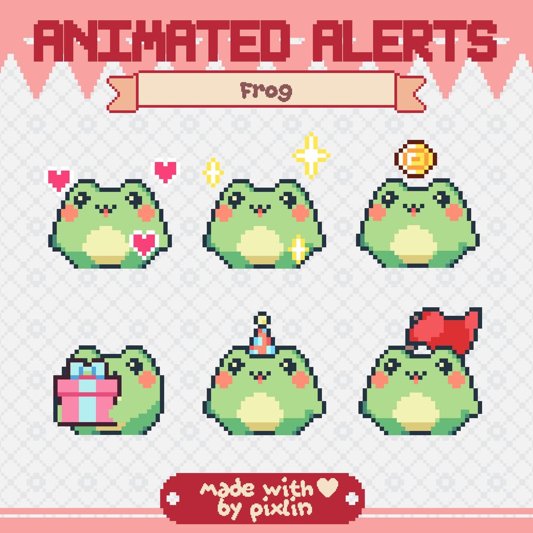 Frog Stream Alert Pack | Animated Alerts | Cute Frog Twitch Alerts ...