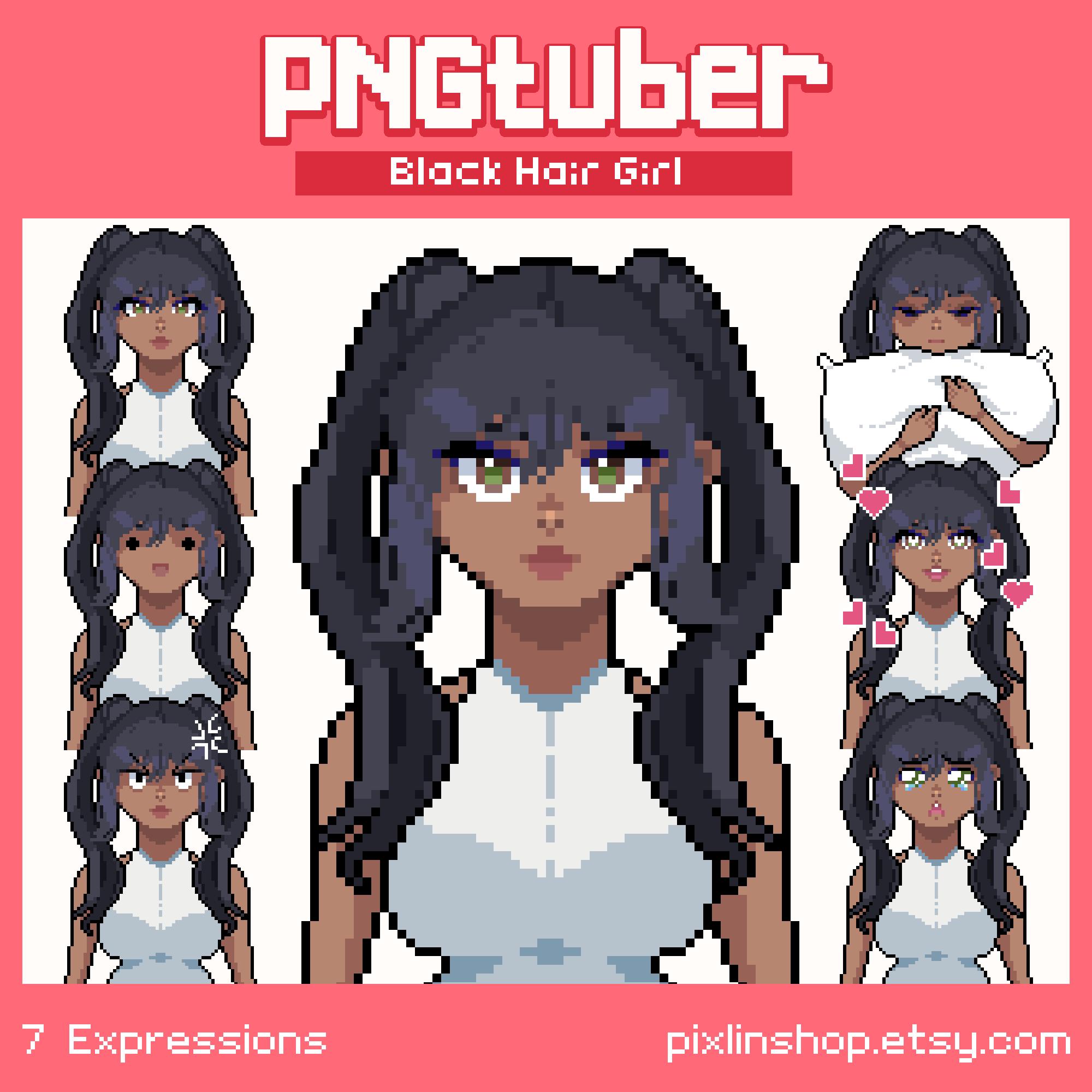 Pixel Pngtuber Anime Girl Giftuber Premade Model Vtuber for Twitch ...