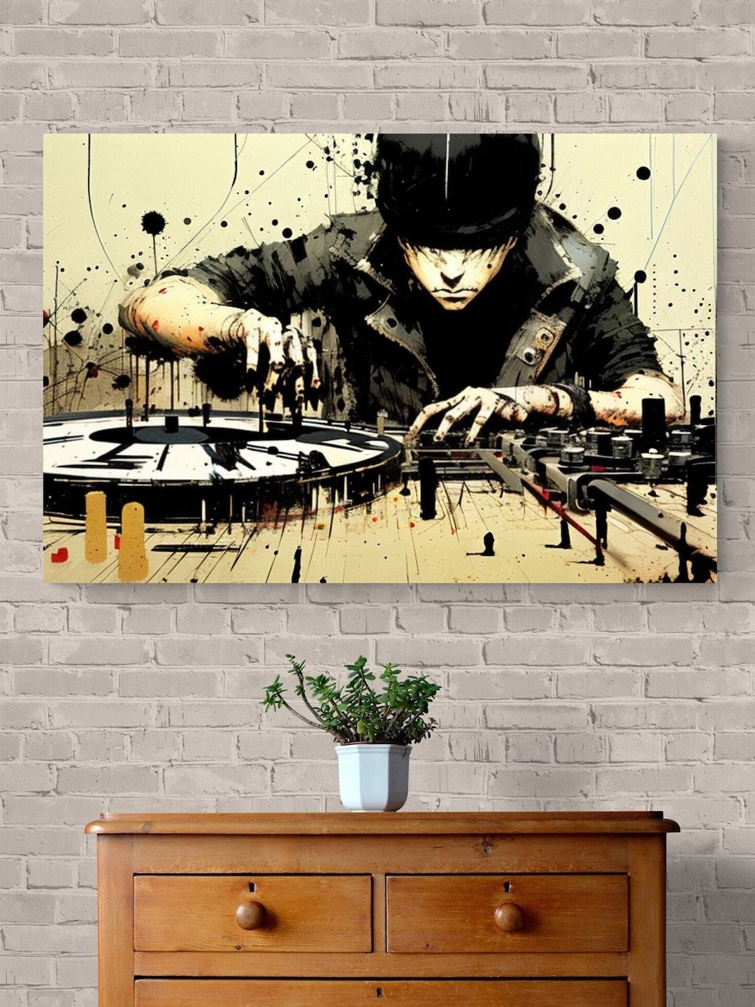 Modern Art DJ Poster Turntablism Wall Art Disc Jockey Wall Decor Hip ...