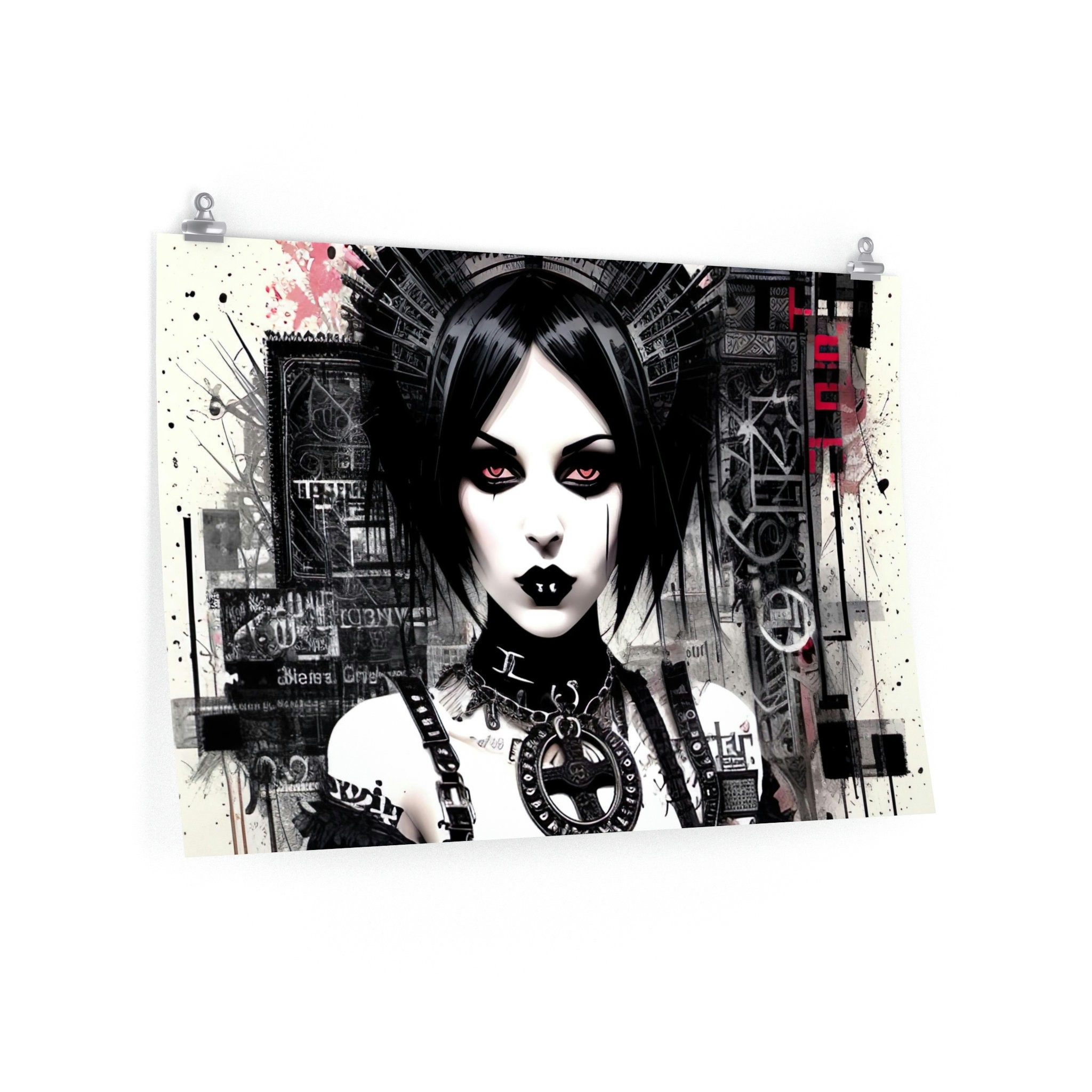Modern Art Goth Poster Goth Girl Wall Art Gothic Girl Wall Decor ...