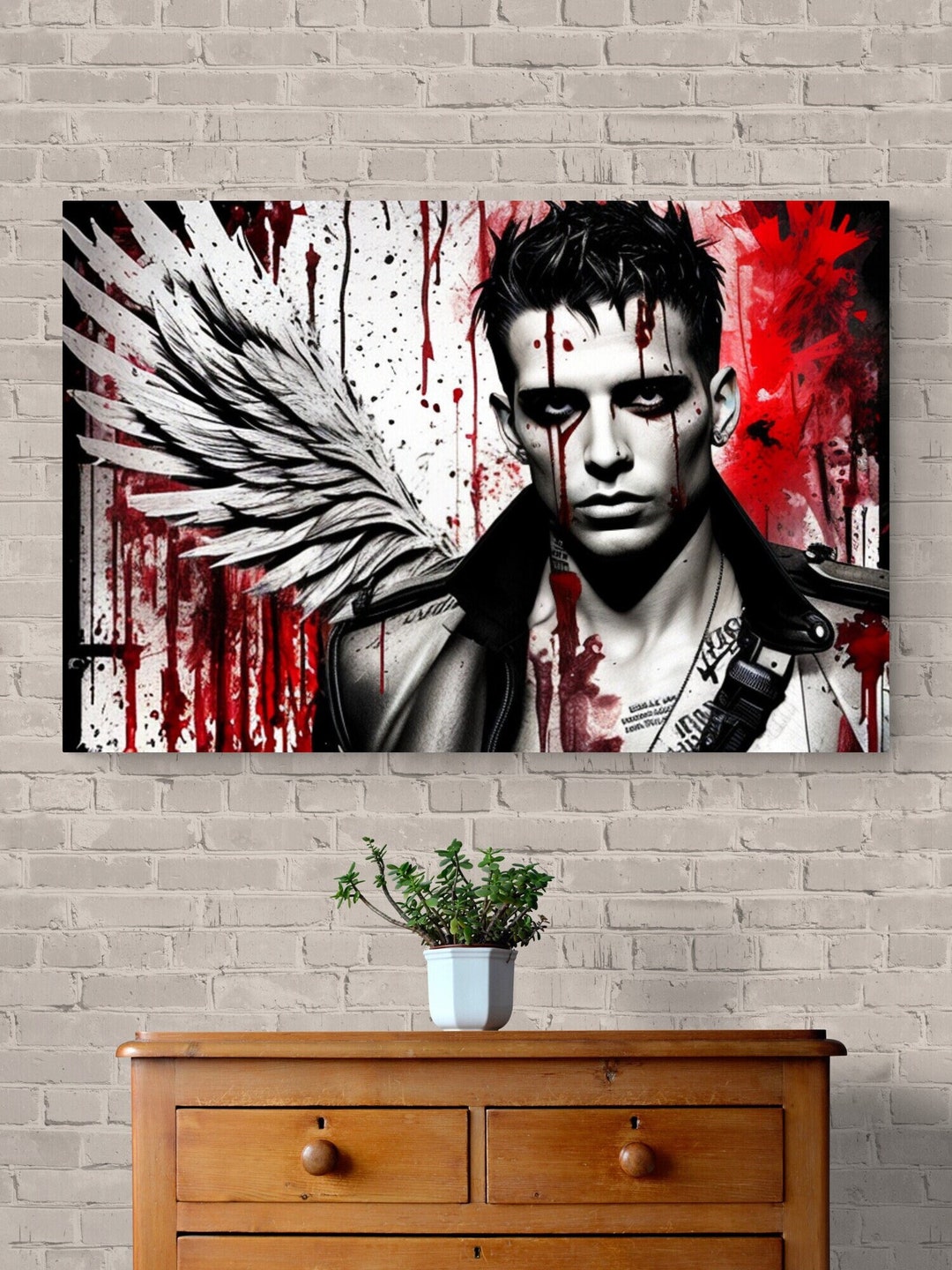 Modern Art Male Angel Poster Angel Wall Art Rocker Angel Wall Decor ...