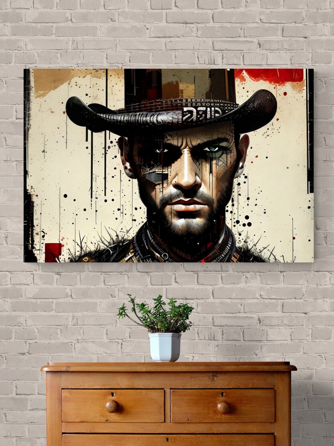 Modern Art American Cowboy Poster Cowboy Wall Art Bandit Wall Decor ...