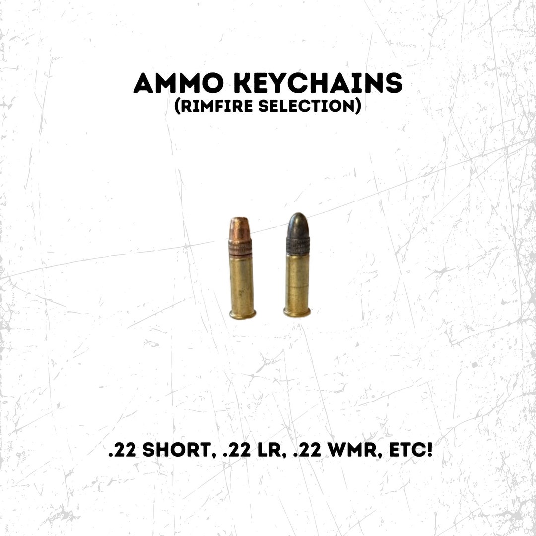 Rimfire Ammo Keychains - Zipper Pull / Keyring / Gift - Real Inert Ammo ...