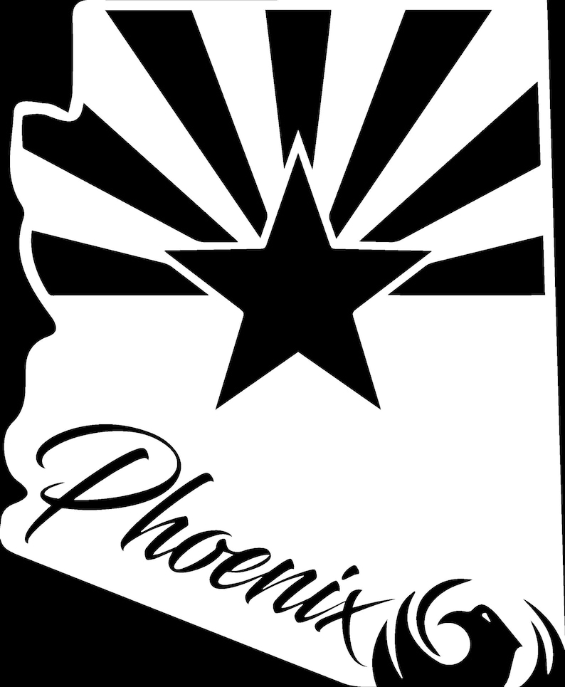 Arizona Flag Inside State With Phoenix - Etsy