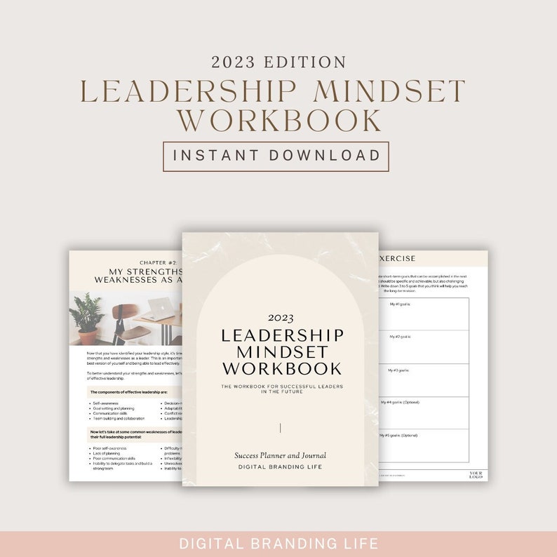 Mindset Workbook for Developing Effective Leadership Skills - Instant ...