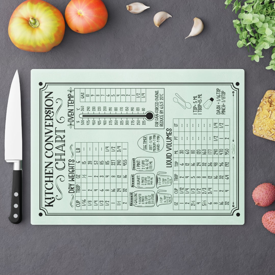 Conversion Chart Cutting Board - Etsy