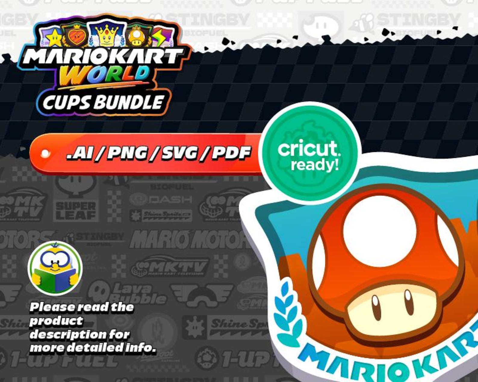 Mario Kart World Cups Bundle / MKW / DIY Gifts / Illustrator / Cricut ...