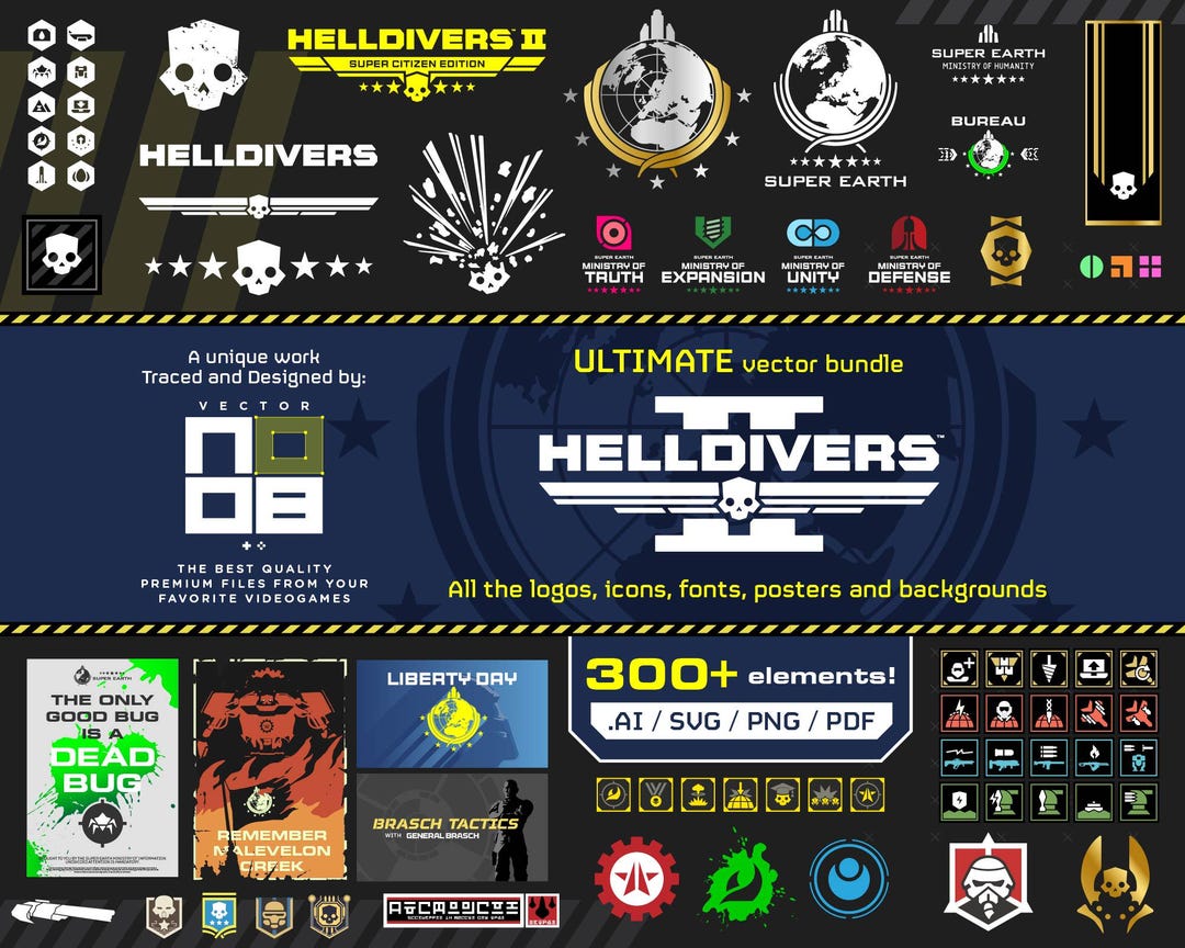 Helldivers II Ultimate Vector Bundle / Digital Files / DIY Helldivers ...