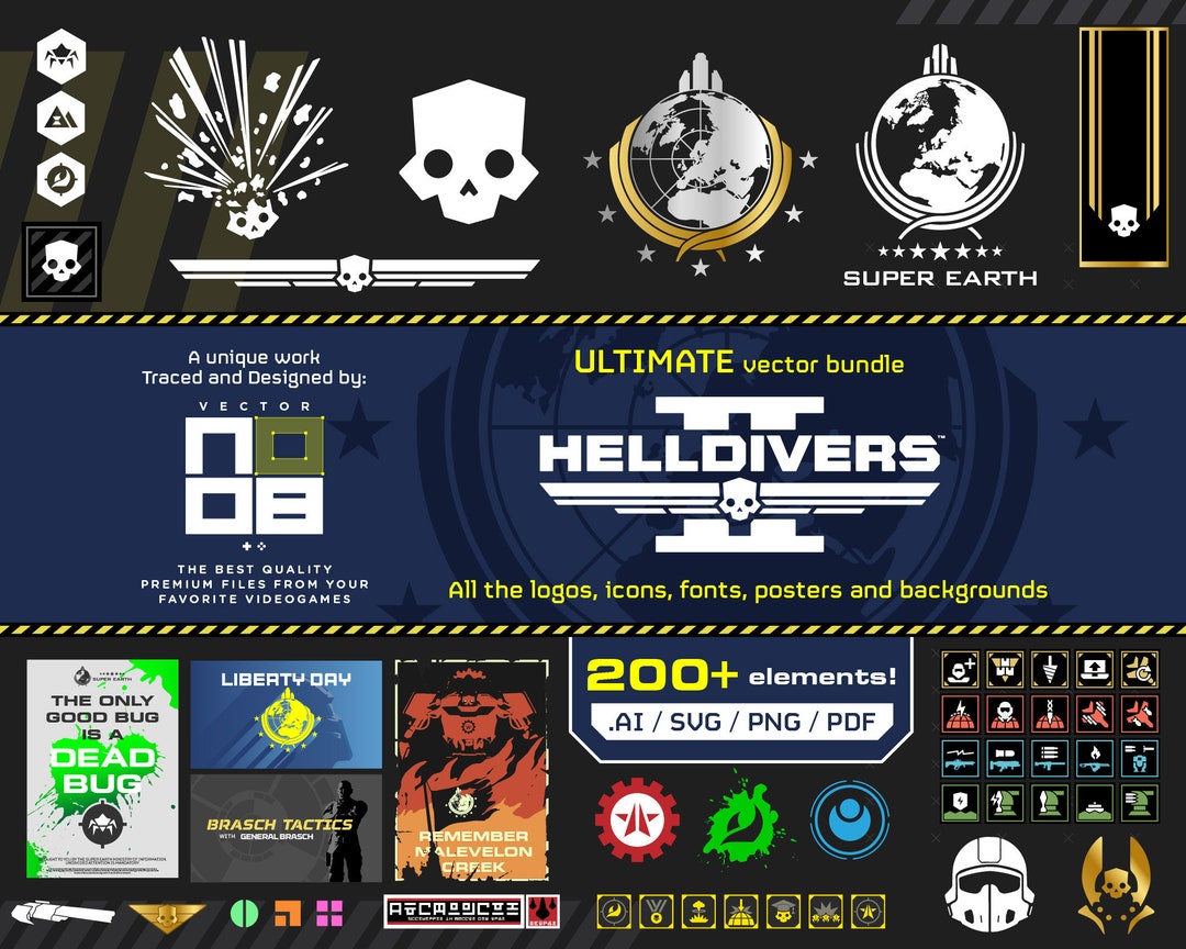 Helldivers II Ultimate Vector Bundle Digital Files / DIY Helldivers ...