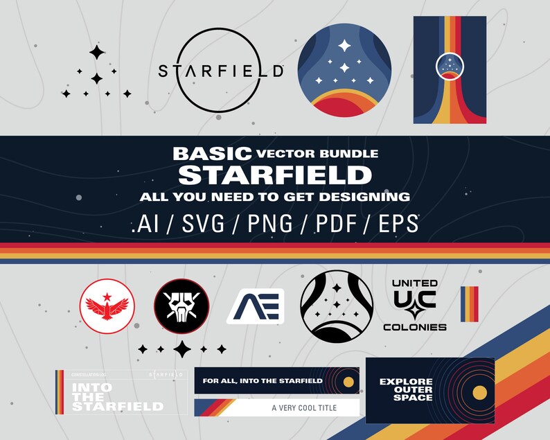 Starfield Basic Vector Bundle Digital Files / DIY Starfield Gifts and ...