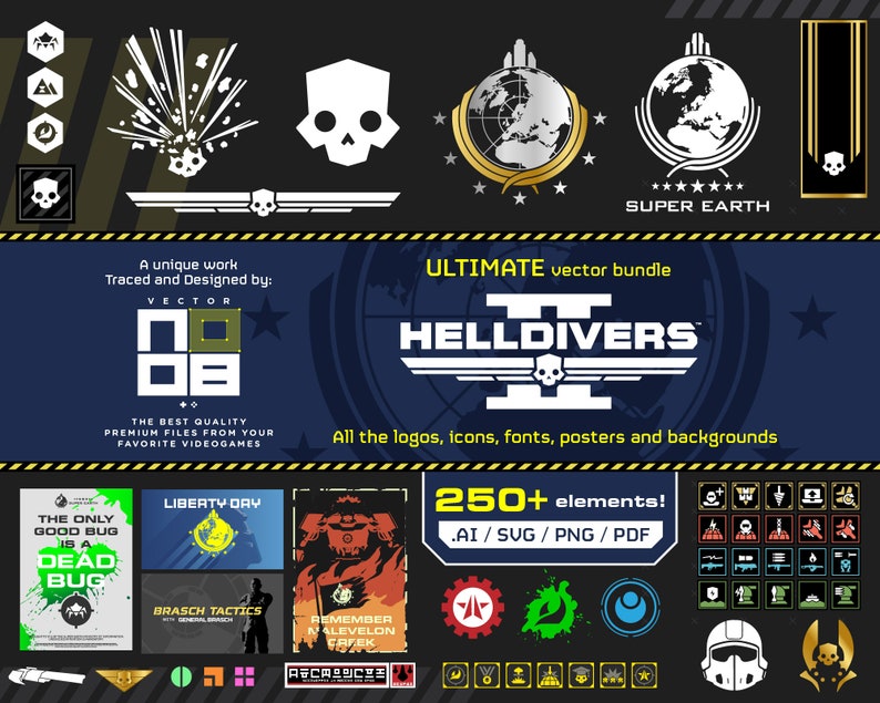 Helldivers II Ultimate Vector Bundle Digital Files / DIY Helldivers ...