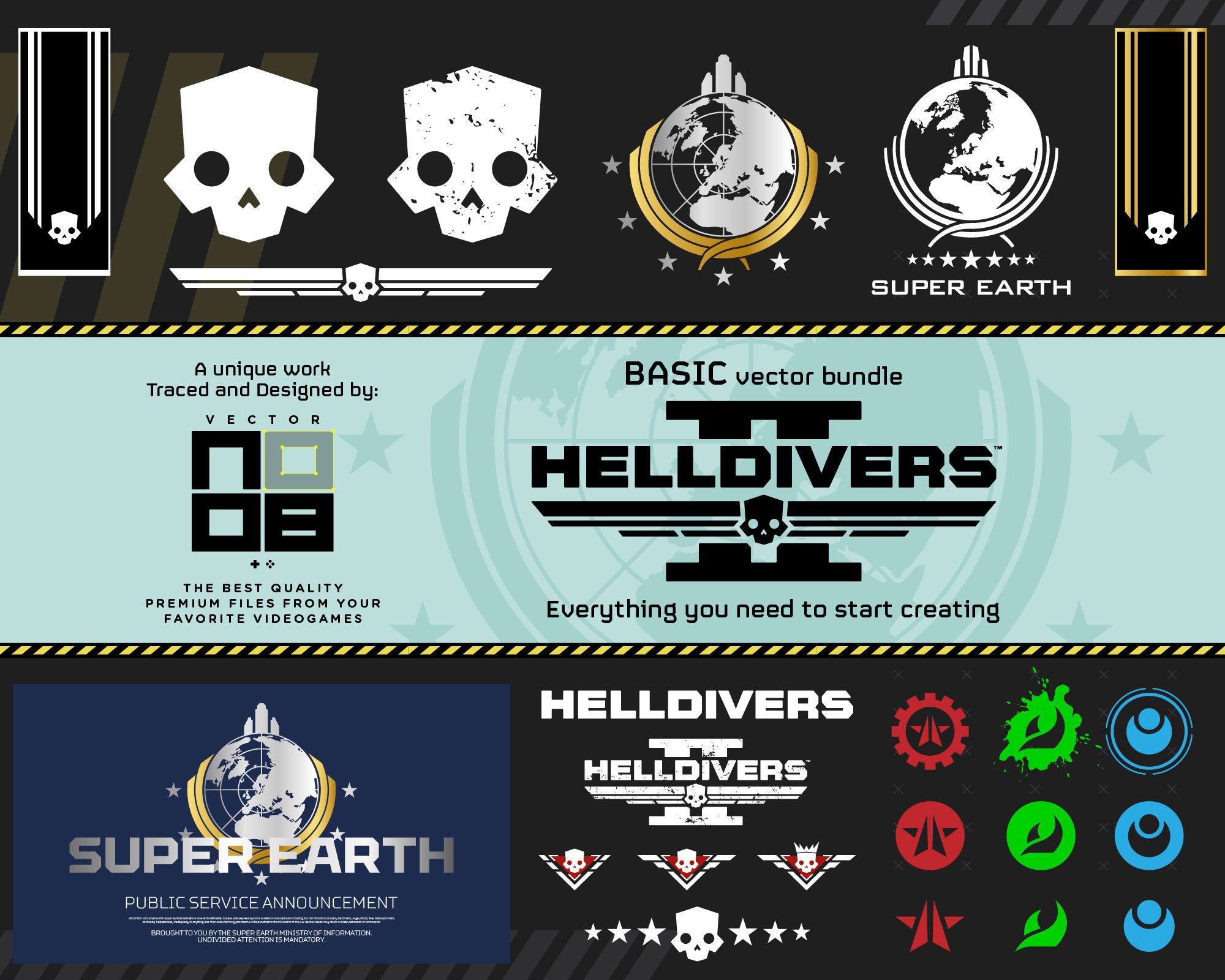 Helldivers II Basic Vector Bundle Digital Files / DIY Helldivers Gifts ...
