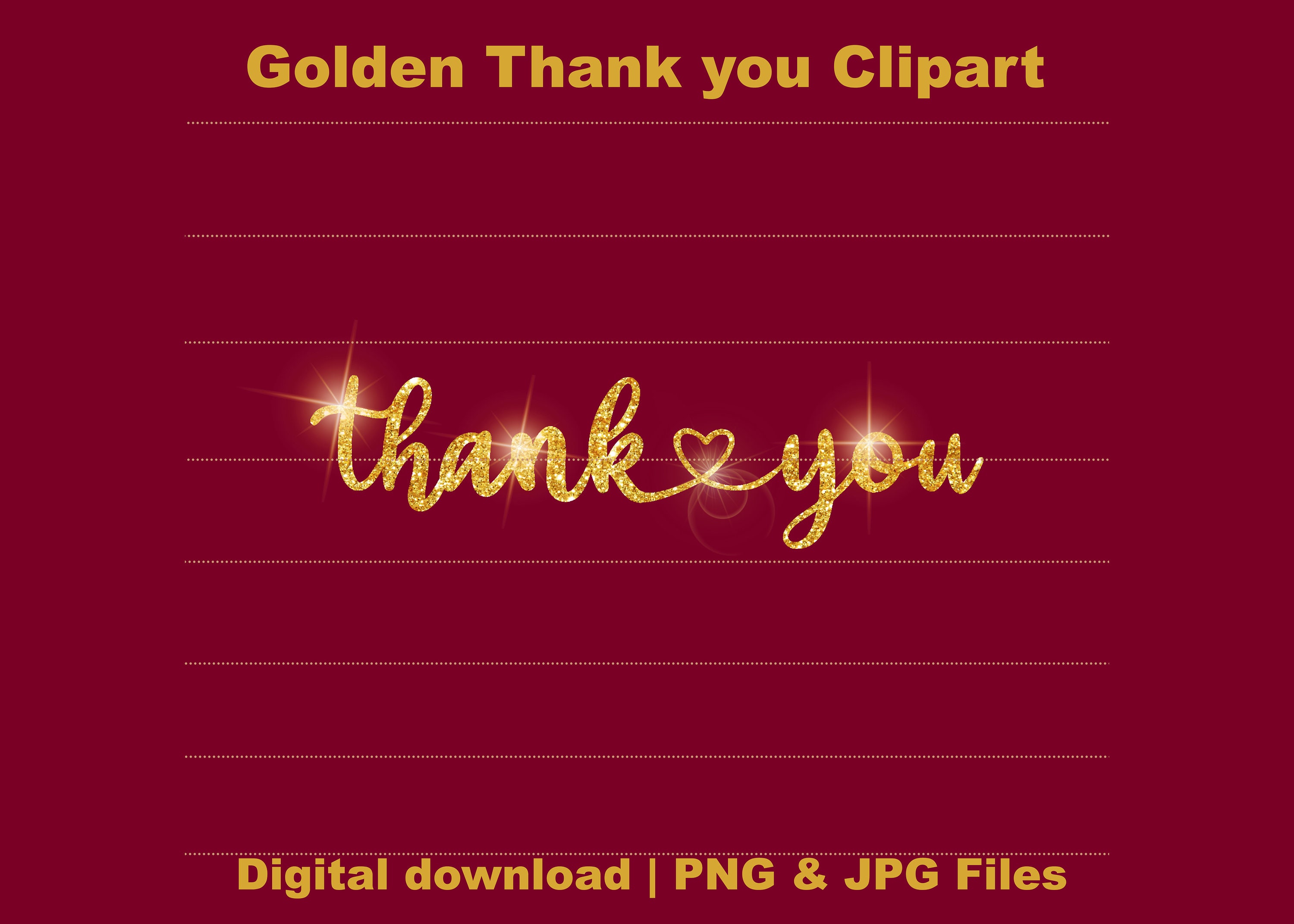 Golden Thank You Clipart, Thank You Instant Download, Gold Thank You ...