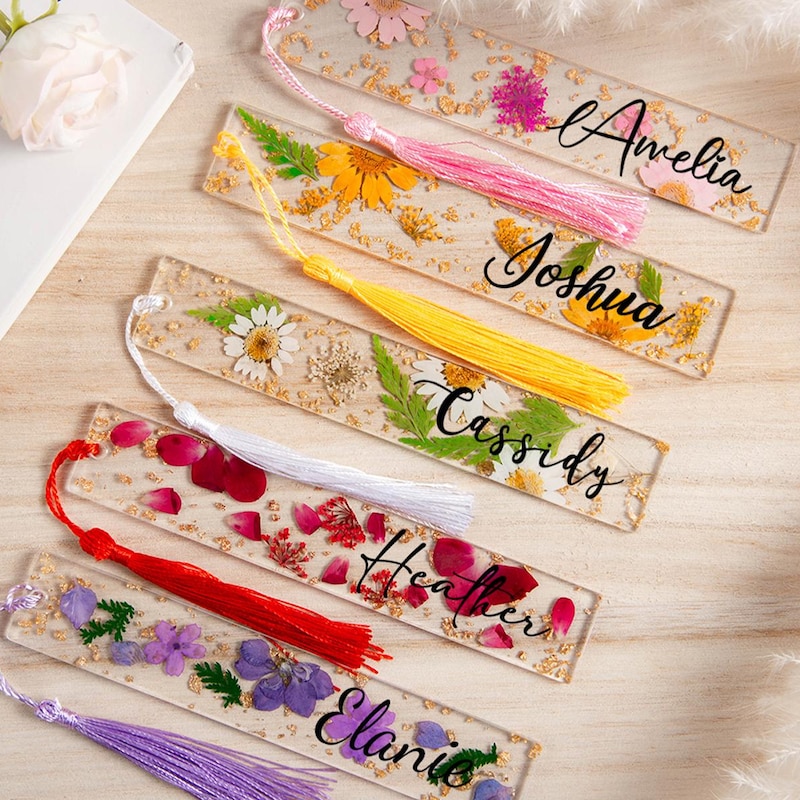 Pressed Flower Bookmark - Etsy New Zealand