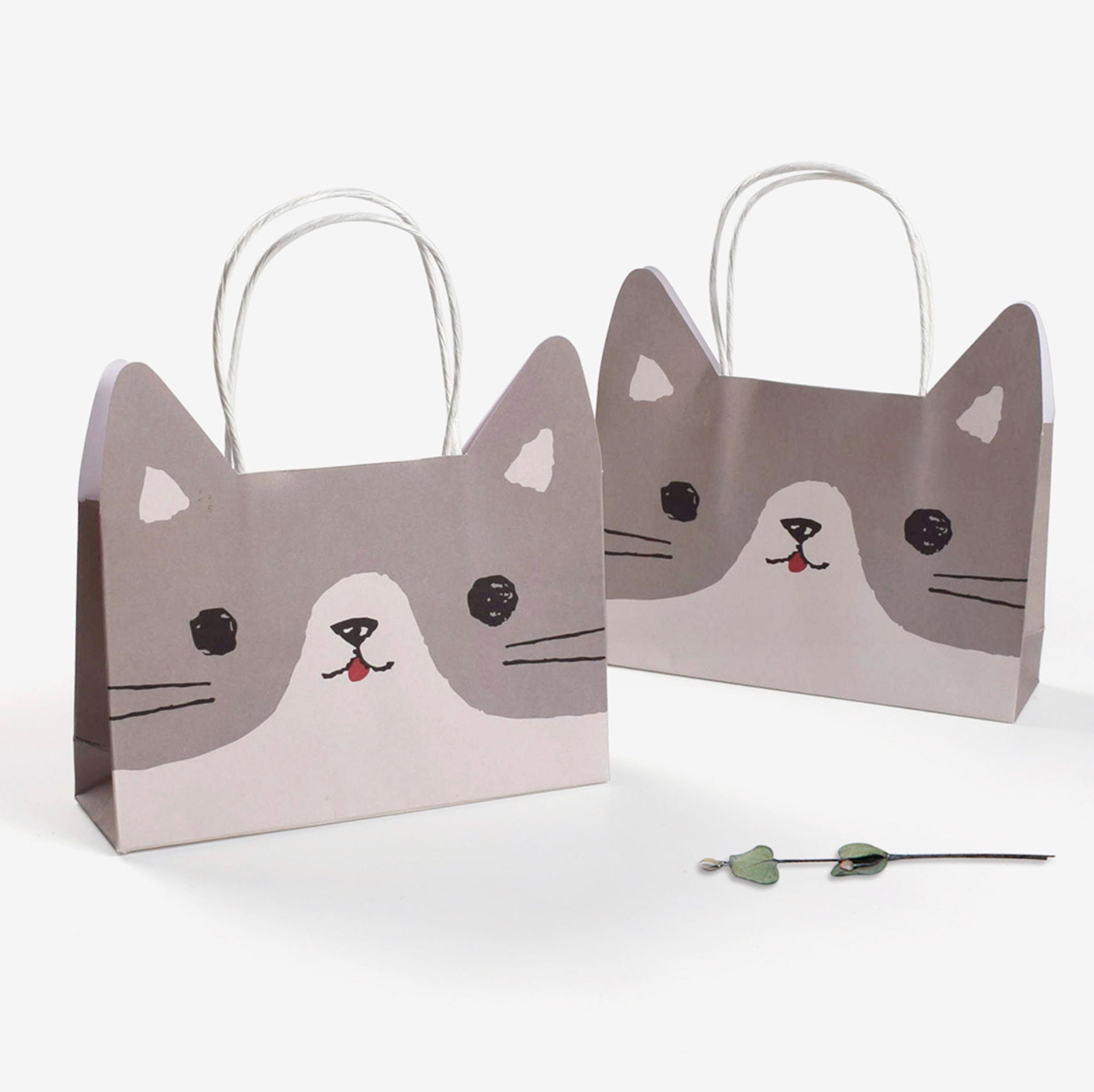 8 Pcs Animal Party Favor Cute Goodie Bags Kraft Bags With Handles ...