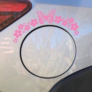 Flowers & Stars Arch Decal | Gas Tank Door Car Sticker - Etsy