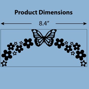 Flowers & Stars Arch Decal | Gas Tank Door Car Sticker - Etsy