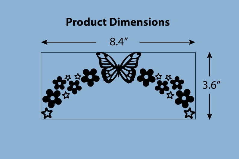 Flowers & Stars Arch Decal | Gas Tank Door Car Sticker - Etsy