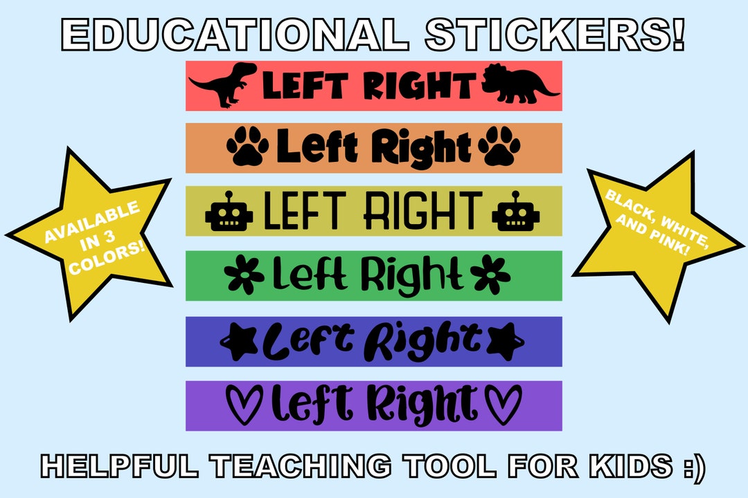 Left & Right Educational Sticker | Fun Learning Directions - Etsy