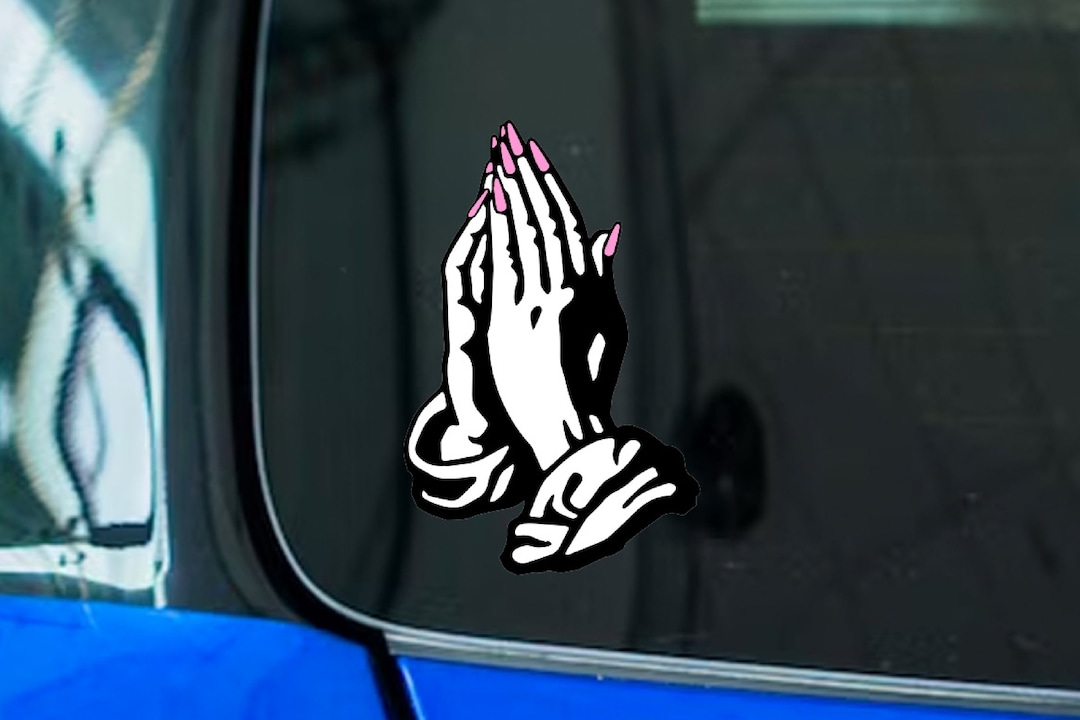 Praying Hands Vinyl Window Sticker - Etsy