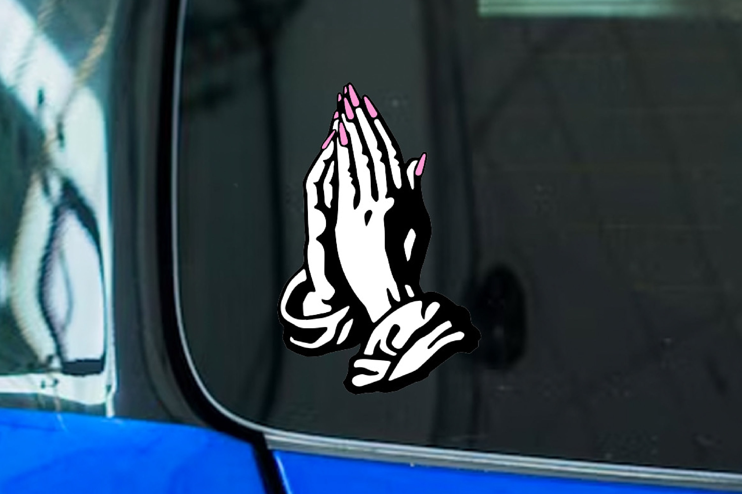 Praying Hands Vinyl Window Sticker - Etsy