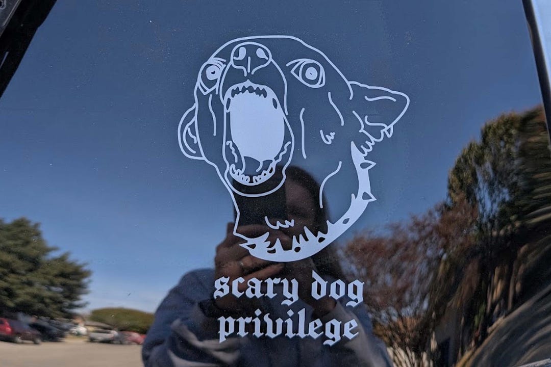 Scary Dog Privilege | Beware of Dog Sticker - Etsy