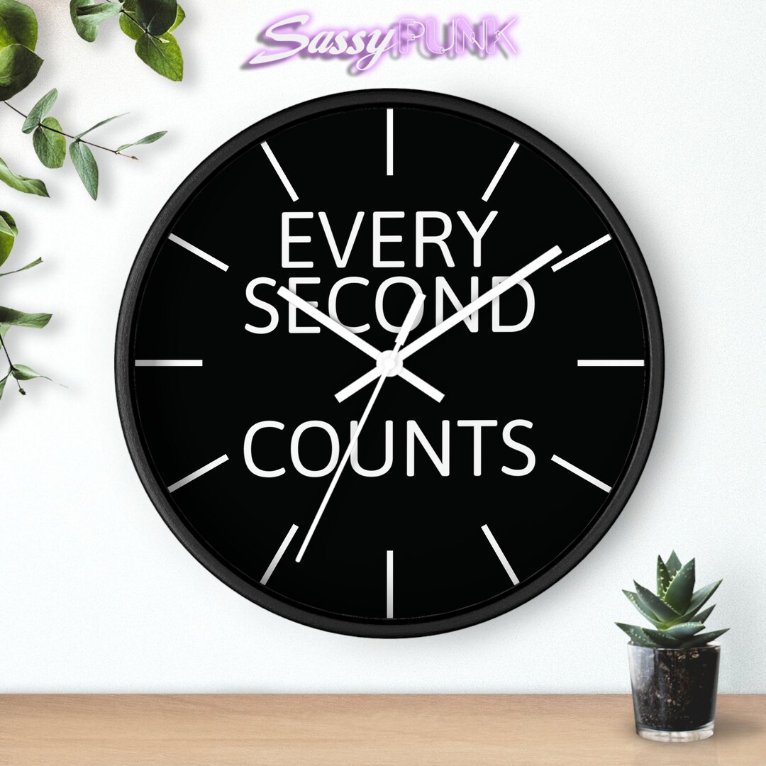 Every Second Counts Wall Clock / the Bear Show Fan Black or White Home ...