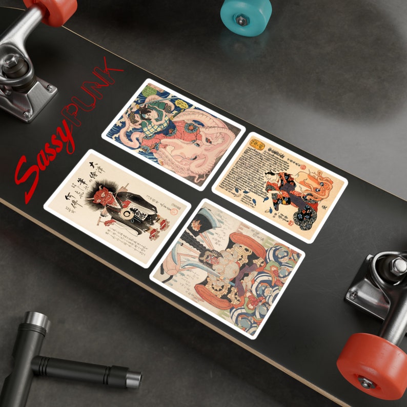 Vinyl Sticker Decals Japanese Theme: Otsue Devil, Warrior With Weapons ...