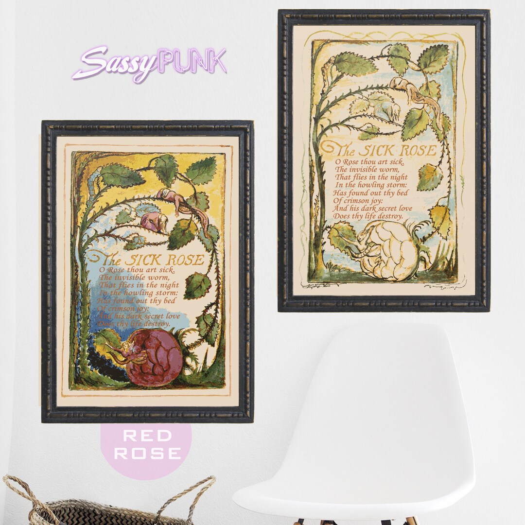 William Blake the Sick Rose Satin Poster / Songs of Innocence and ...