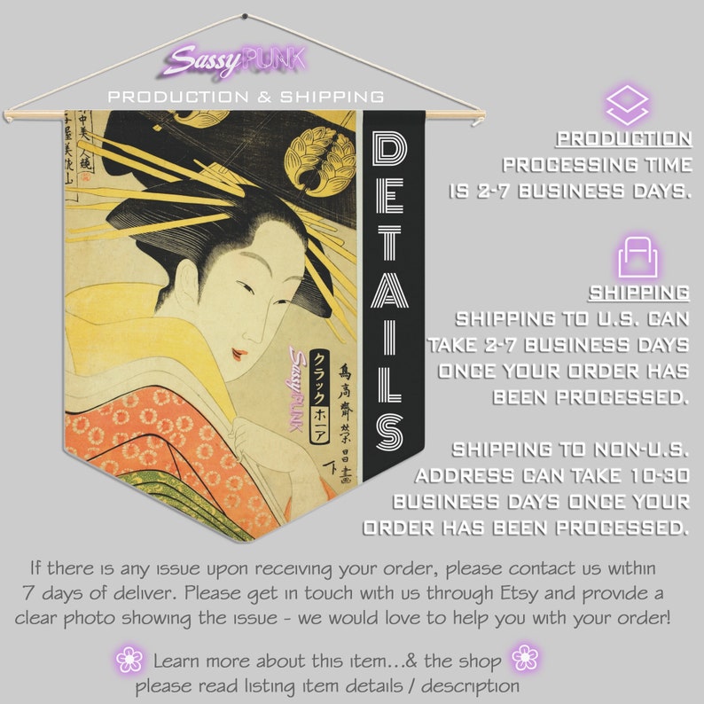 Japanese Folklore Oni Demon Pennant / Home Protector Flag Wall Decor ...