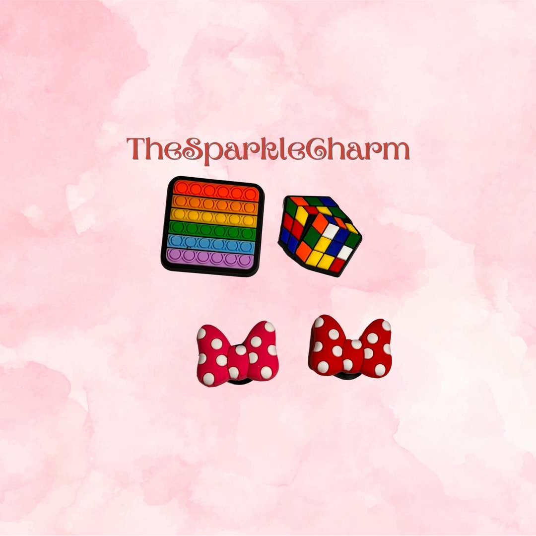 Bow Croc Charms, PVC Charms, Shoe Decor, Rubik Cube Jibbitz, Cute ...