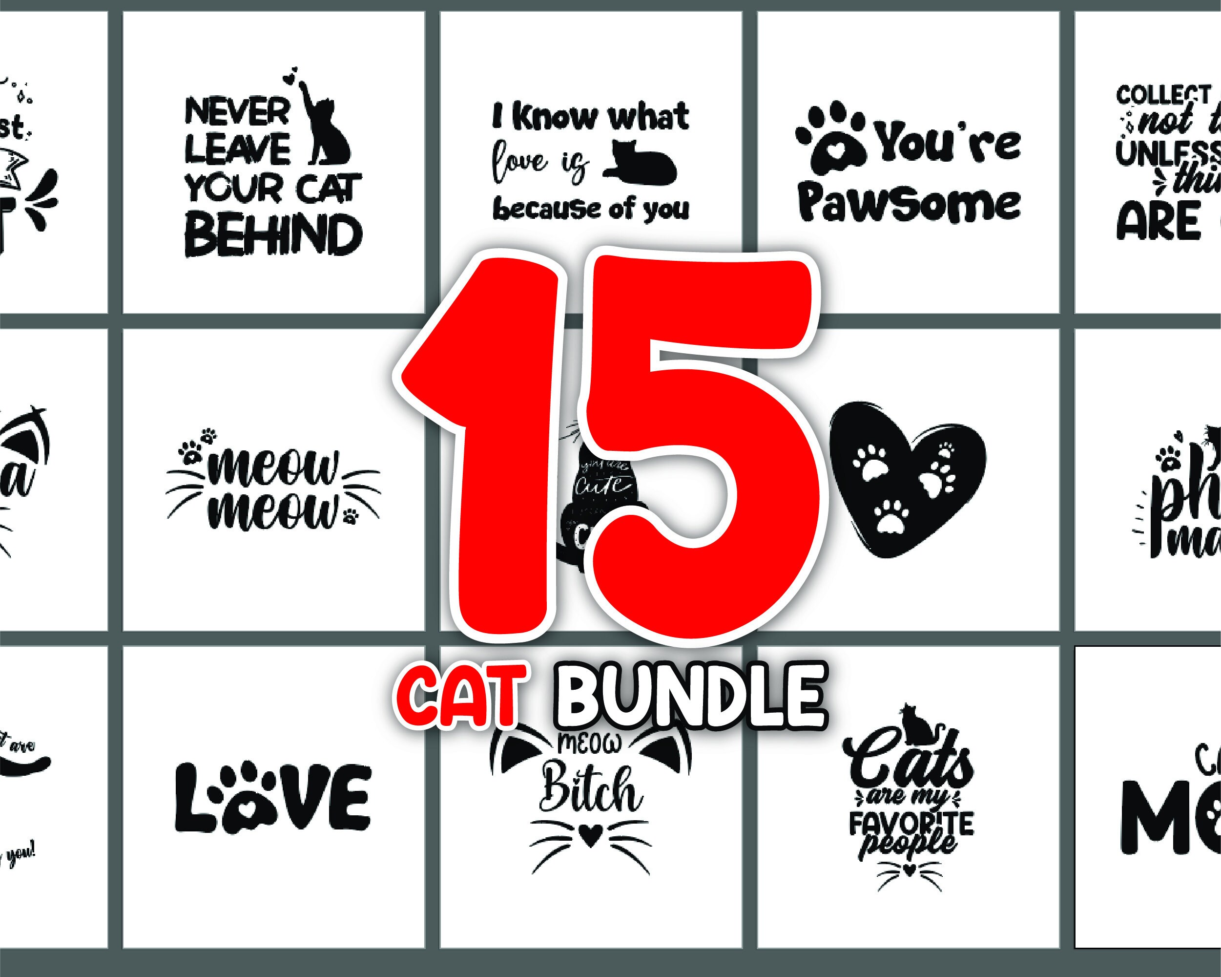 Cat SVG Bundle: Cut Files Silhouette Pet Bestselling for - Etsy UK