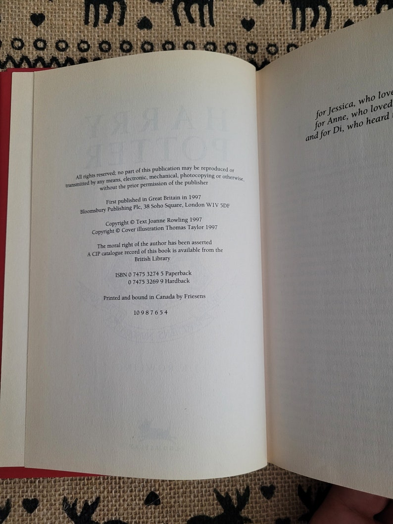 Harry Potter and the Philosopher's Stone - 1st Edition/4th Printing ...