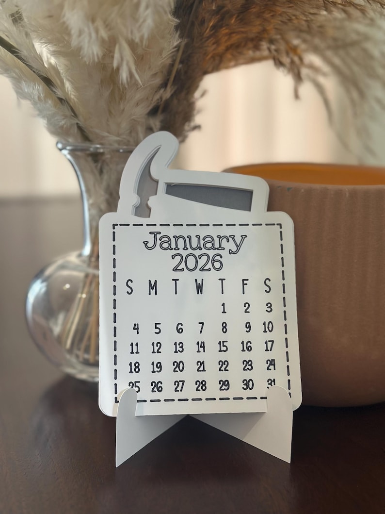 2026 Hammer Desk Calendar With Wood Easel, Handyman Gift, Workshop ...