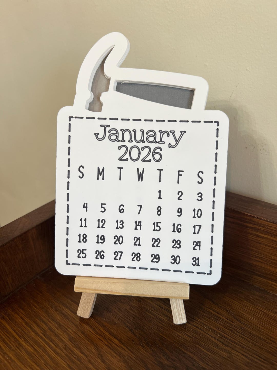 2026 Hammer Desk Calendar With Wood Easel, Handyman Gift, Workshop ...