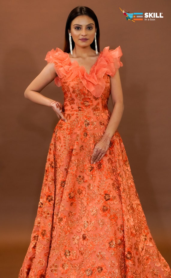 Dark Peach Color Dress