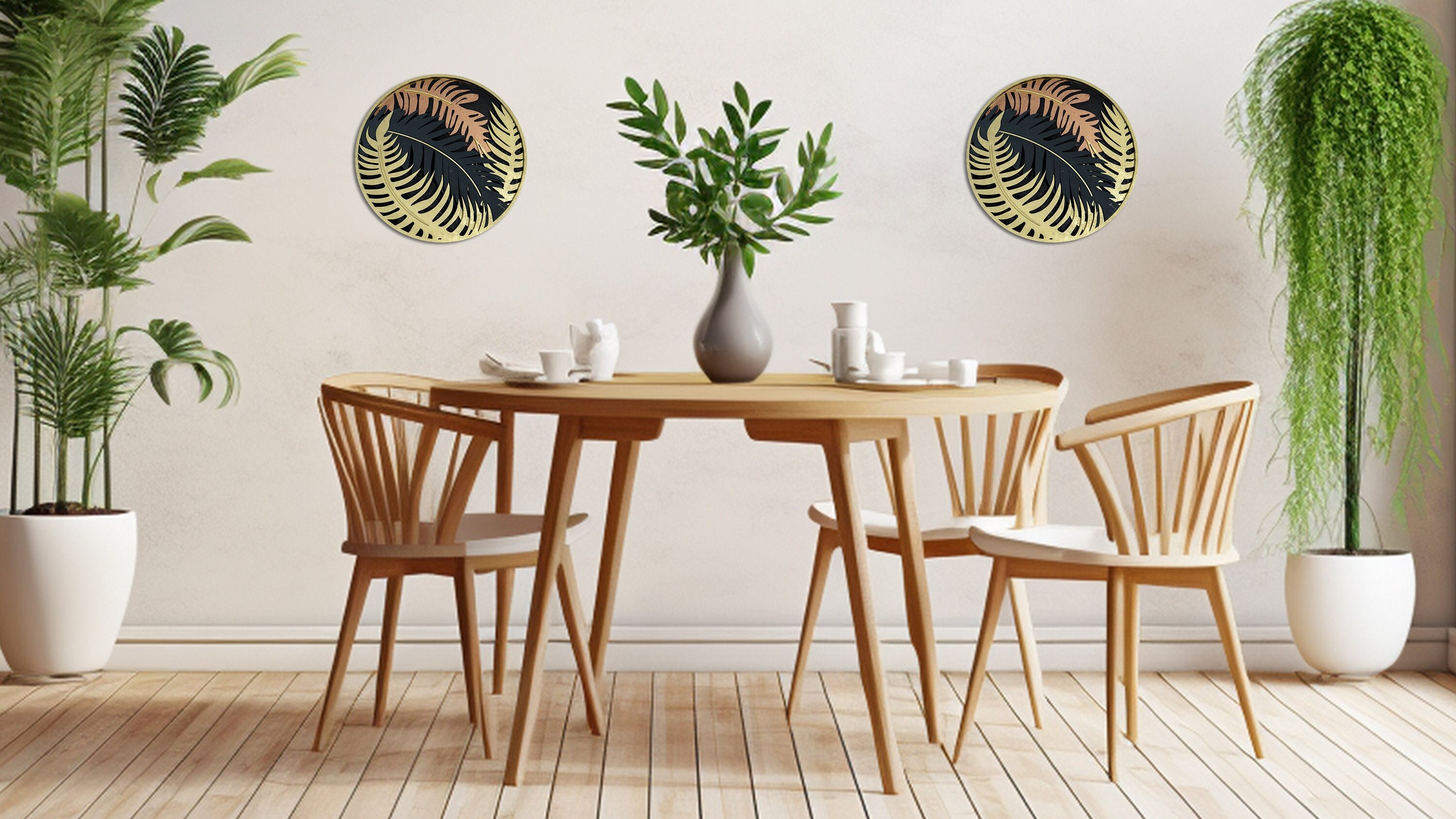 Artistic Laser-cut Wood Piece With Fern Leaves - Etsy