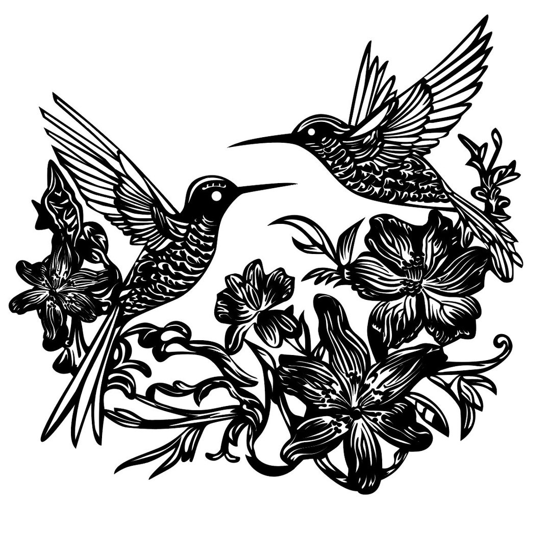 Hummingbirds SVG Hummingbirds Digital Download Laser-cut Wall Art ...