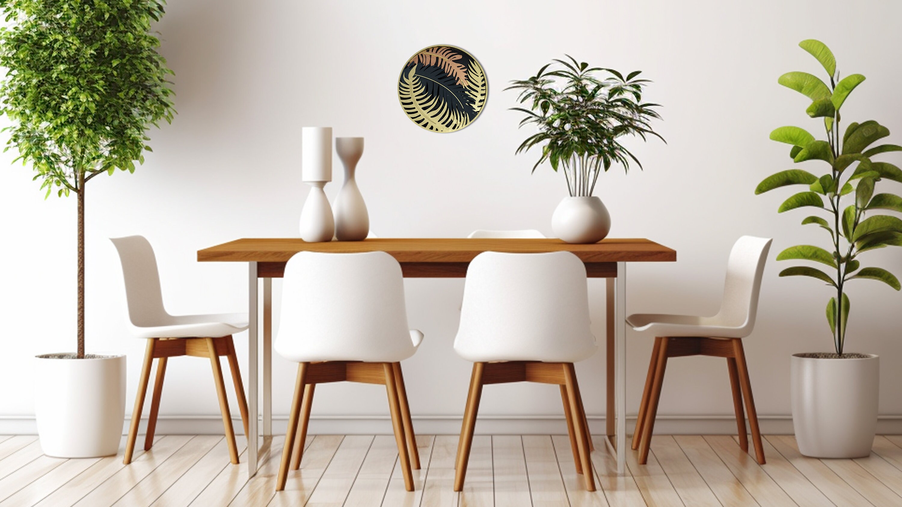 Artistic Laser-cut Wood Piece With Fern Leaves - Etsy