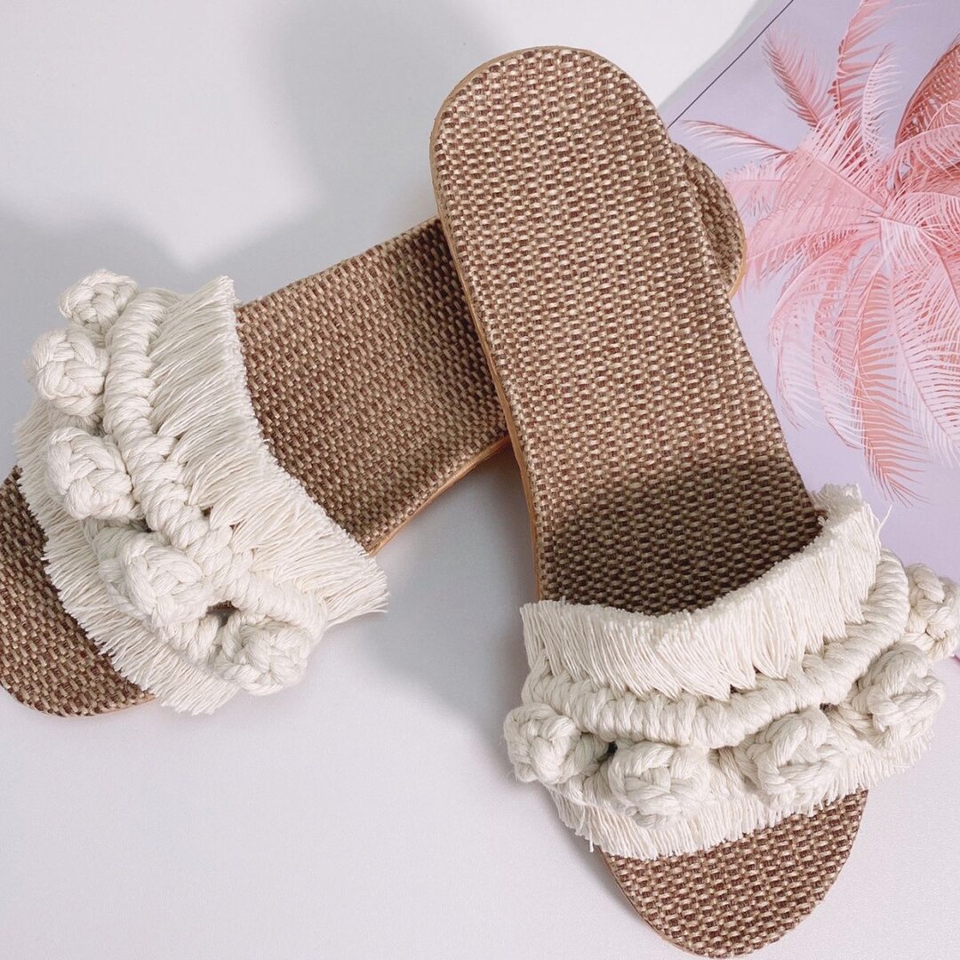 Macrame Slippers 2023 Slippers Bohemian Slippers All Sizes - Etsy
