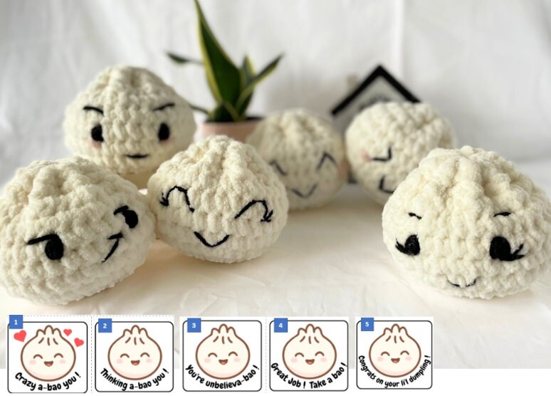 Custom Crochet Dumpling xiao Long Bao Plushie Amigurumi Couple Gift ...