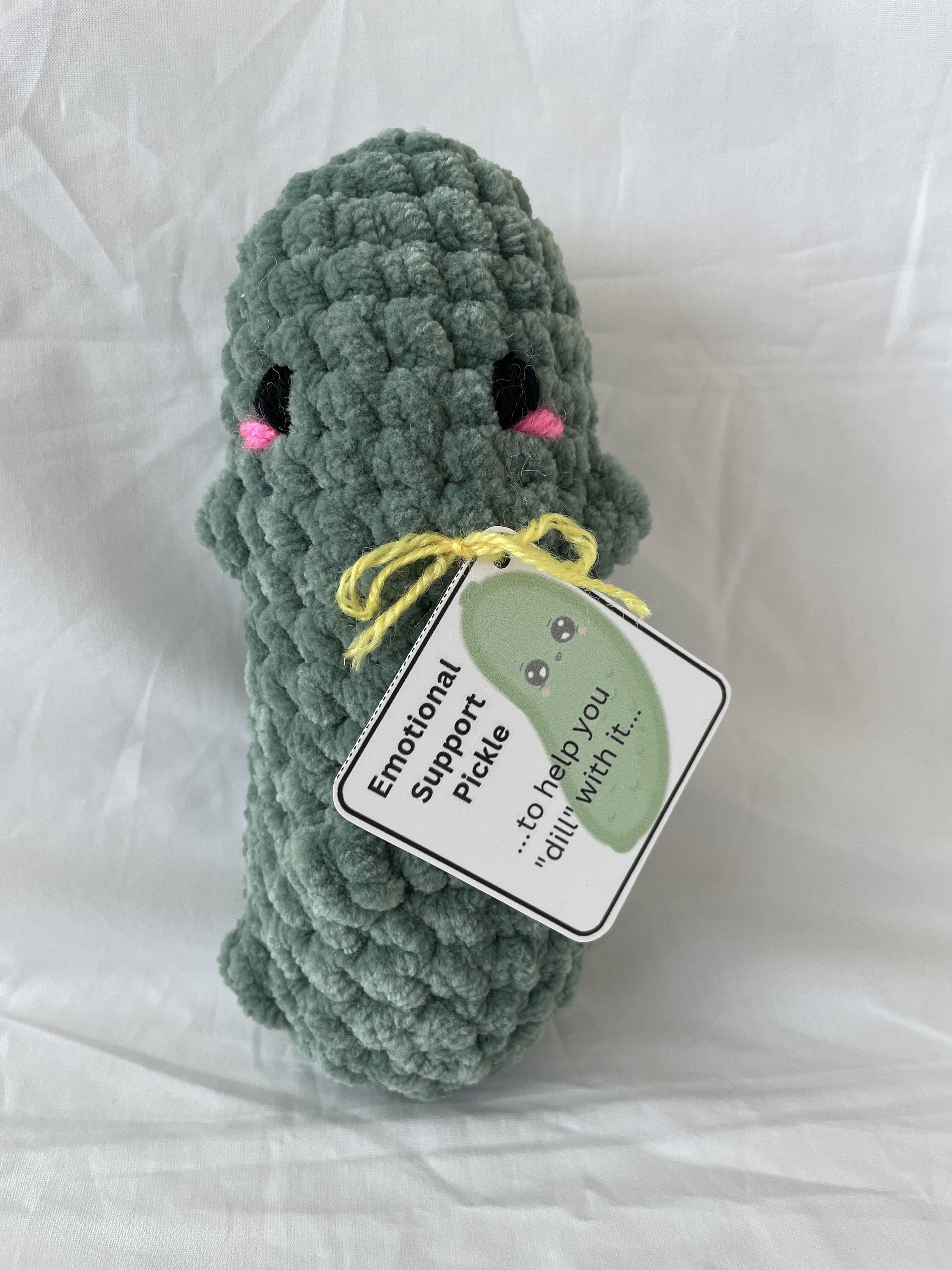 Custom Crochet Pickle Plushie, Emotional Support Pickle, Big Dill ...