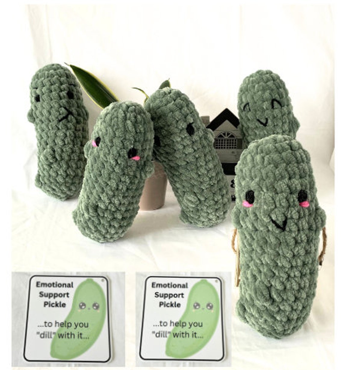 Custom Crochet Pickle Plushie, Emotional Support Pickle, Big Dill ...
