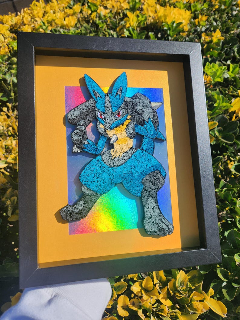 Quilled Various Paper Pokémon Card Inspired Framed and Matted Shadowbox ...