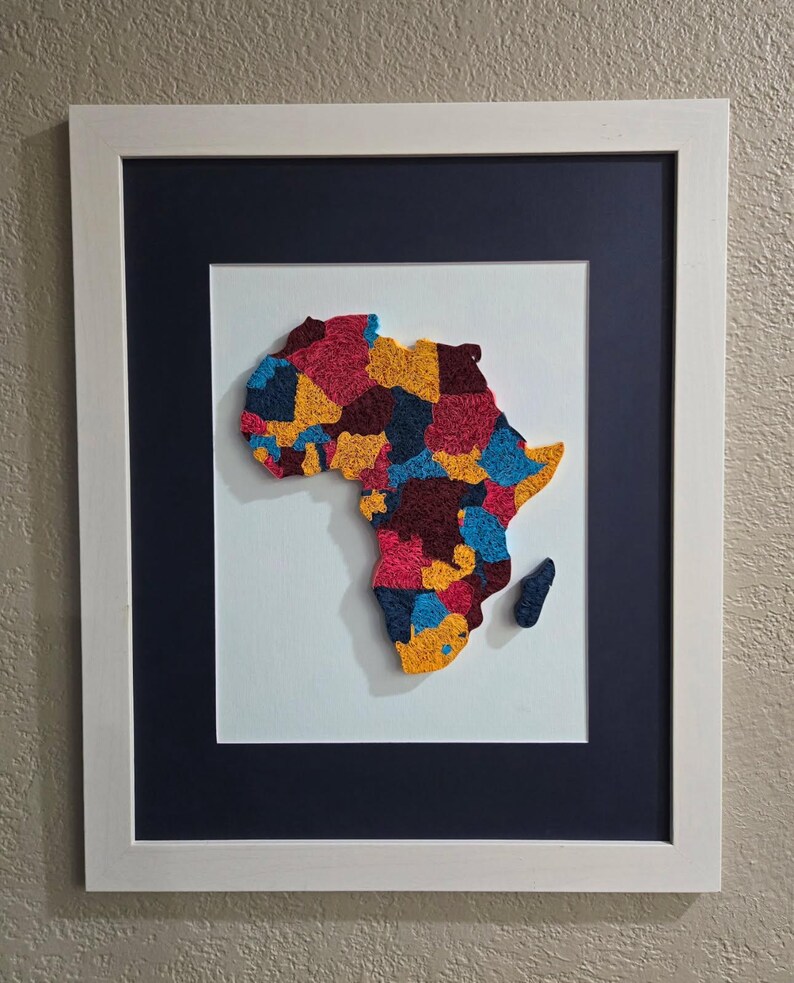 Hand Quilled Paper Africa Map Art: Matted & Framed - Etsy