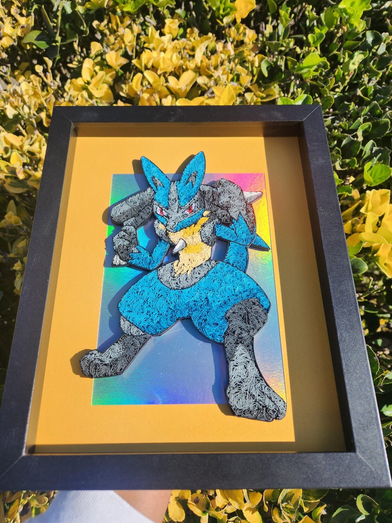 Quilled Various Paper Pokémon Card Inspired Framed and Matted Shadowbox ...