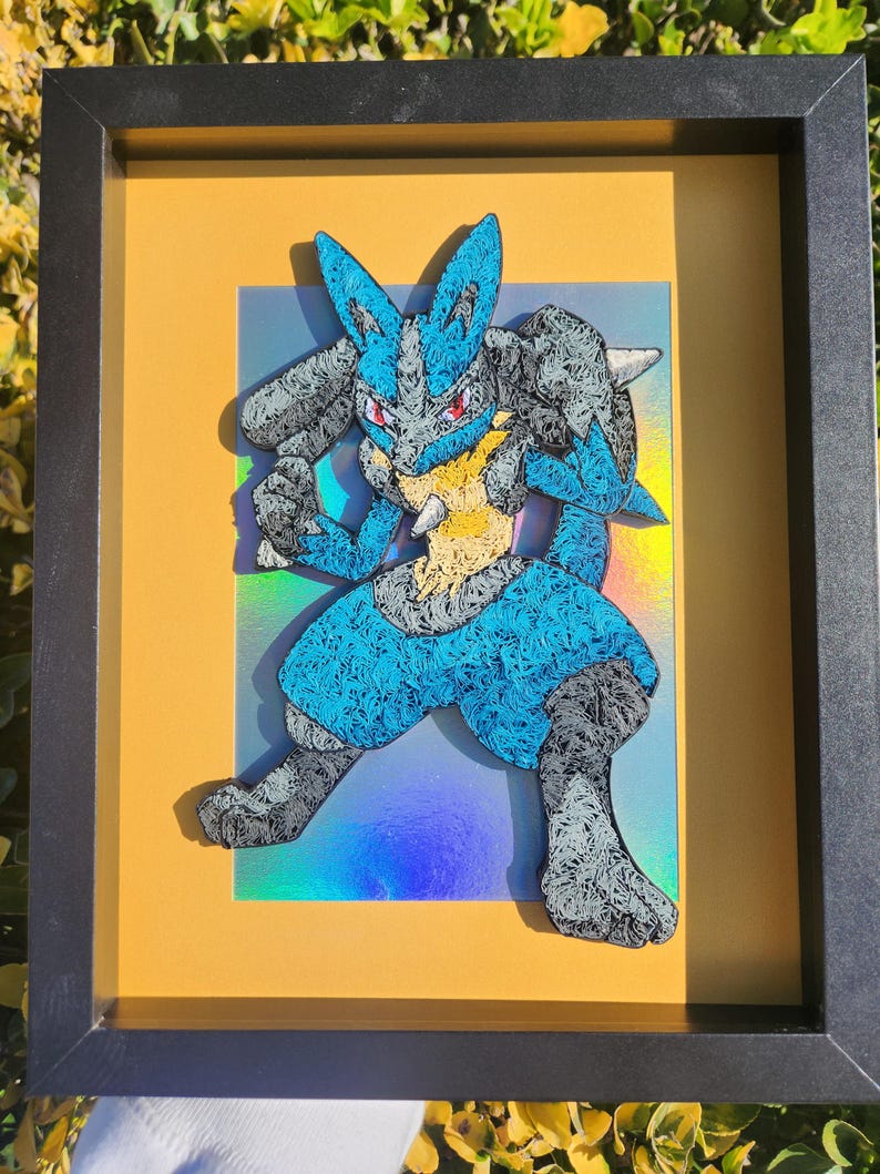 Quilled Various Paper Pokémon Card Inspired Framed and Matted Shadowbox ...