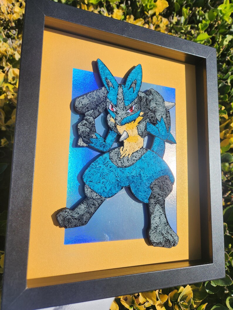 Quilled Various Paper Pokémon Card Inspired Framed and Matted Shadowbox ...