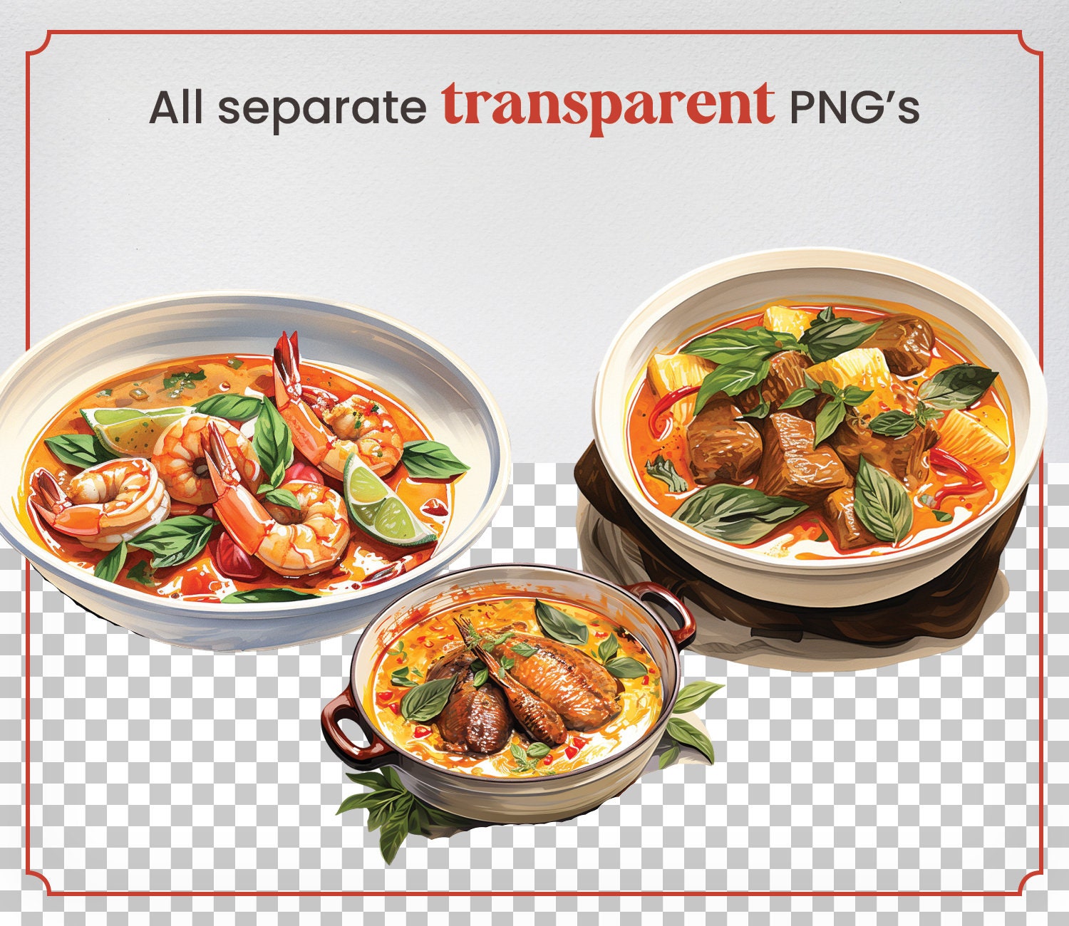 Watercolor Red Curry, 28 Thai Cuisine, Food Culture Culinary Eating ...